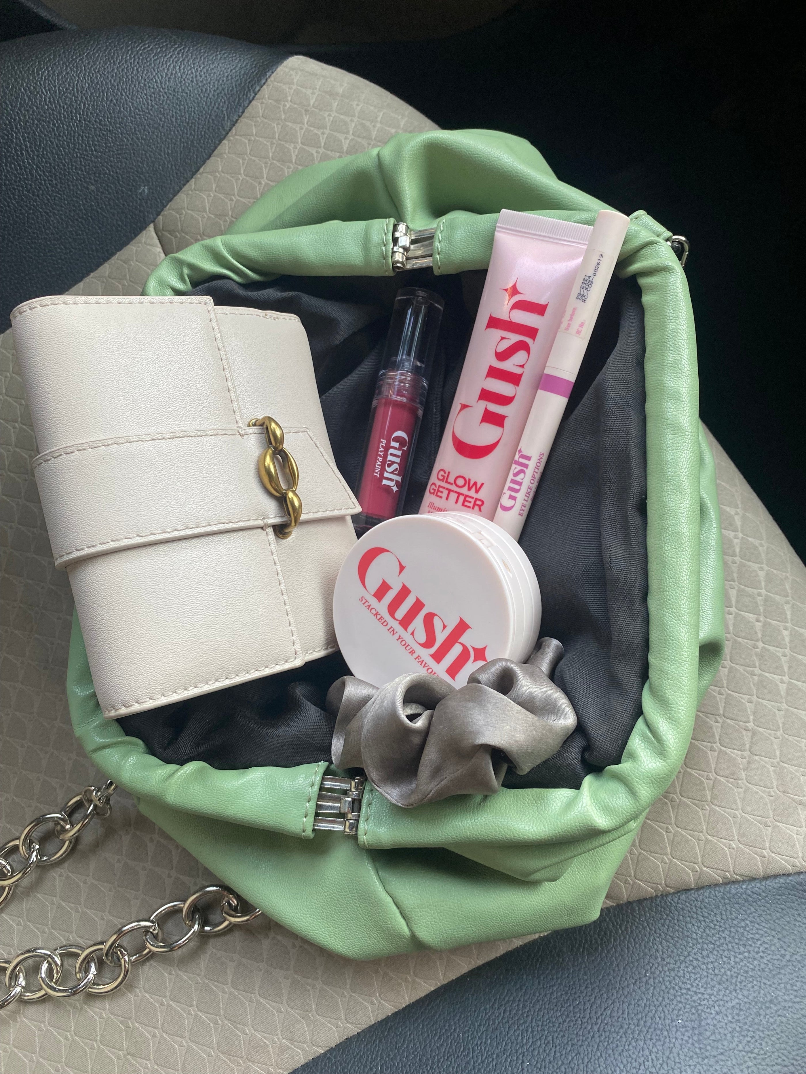 A breakdown of my travel makeup bag